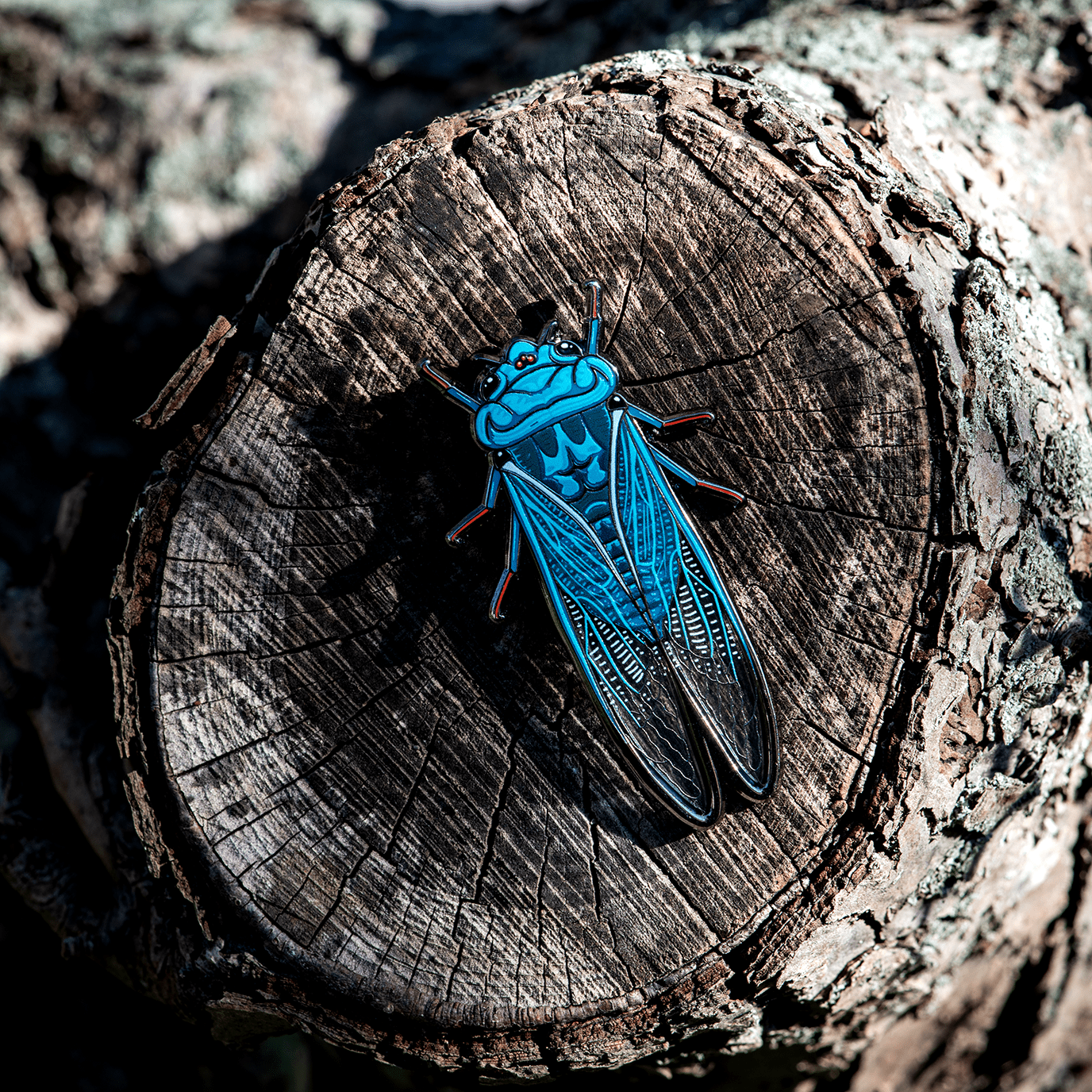 Blue Moon Cicada Enamel Pin