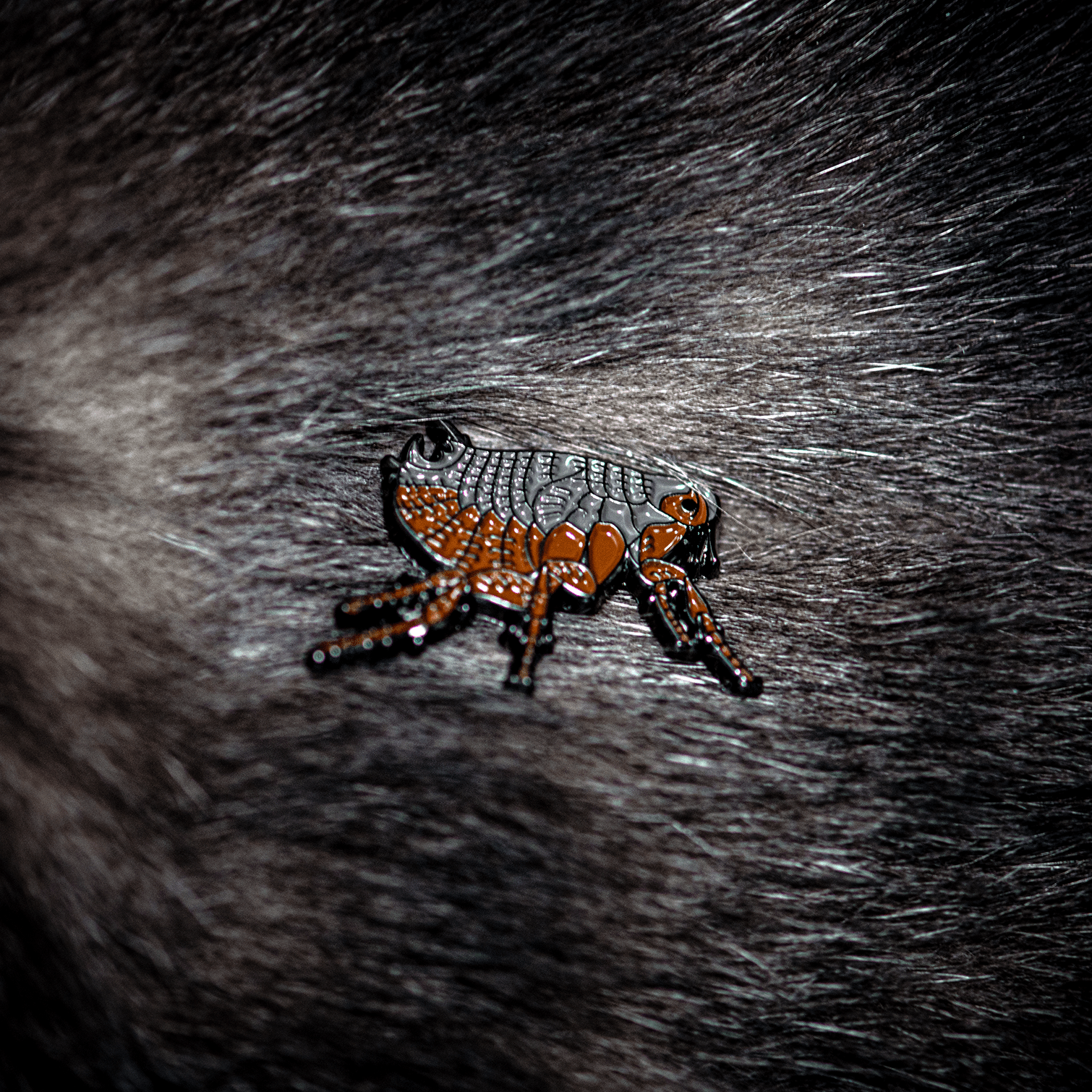 Rat Flea Male Enamel Pin