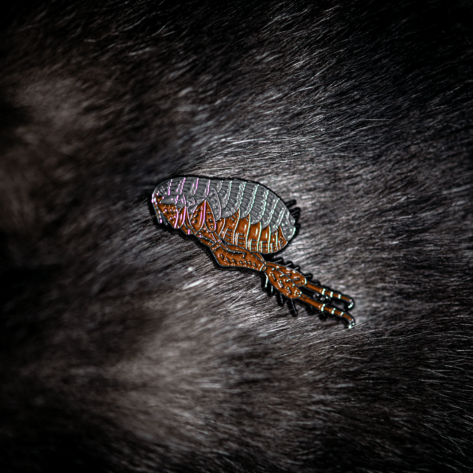 Jumping Rat Flea Female Enamel Pin