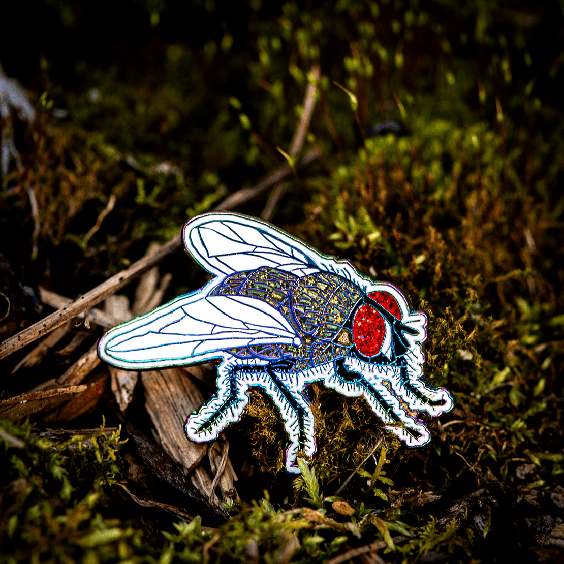 Rainbow Fly Enamel Pin