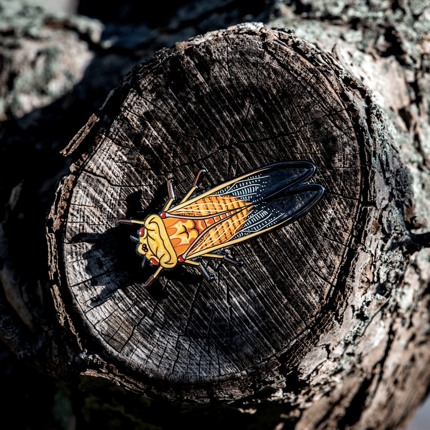 Yellow Monday Cicada Enamel Pin