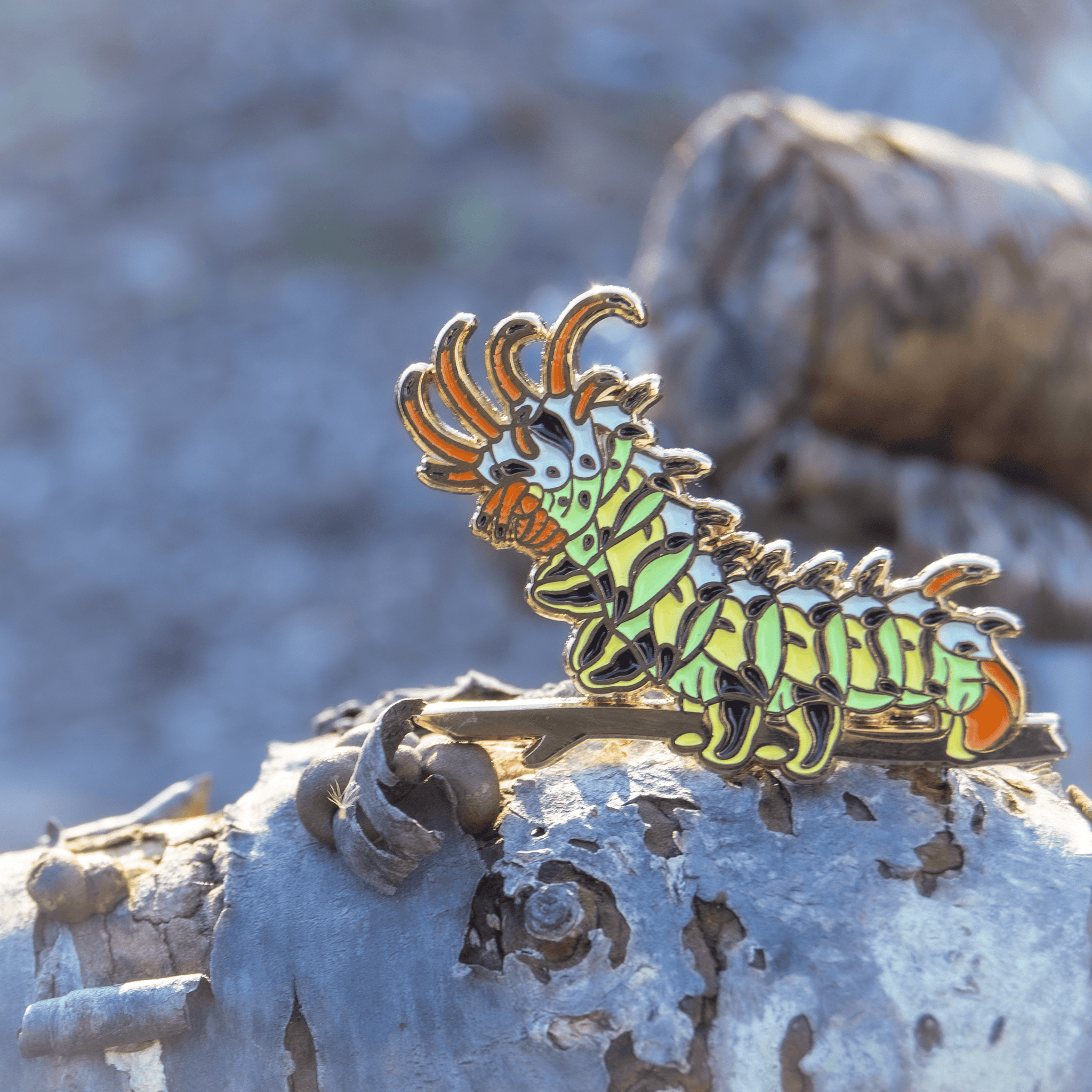 Hickory Horned Devil Caterpillar Pin