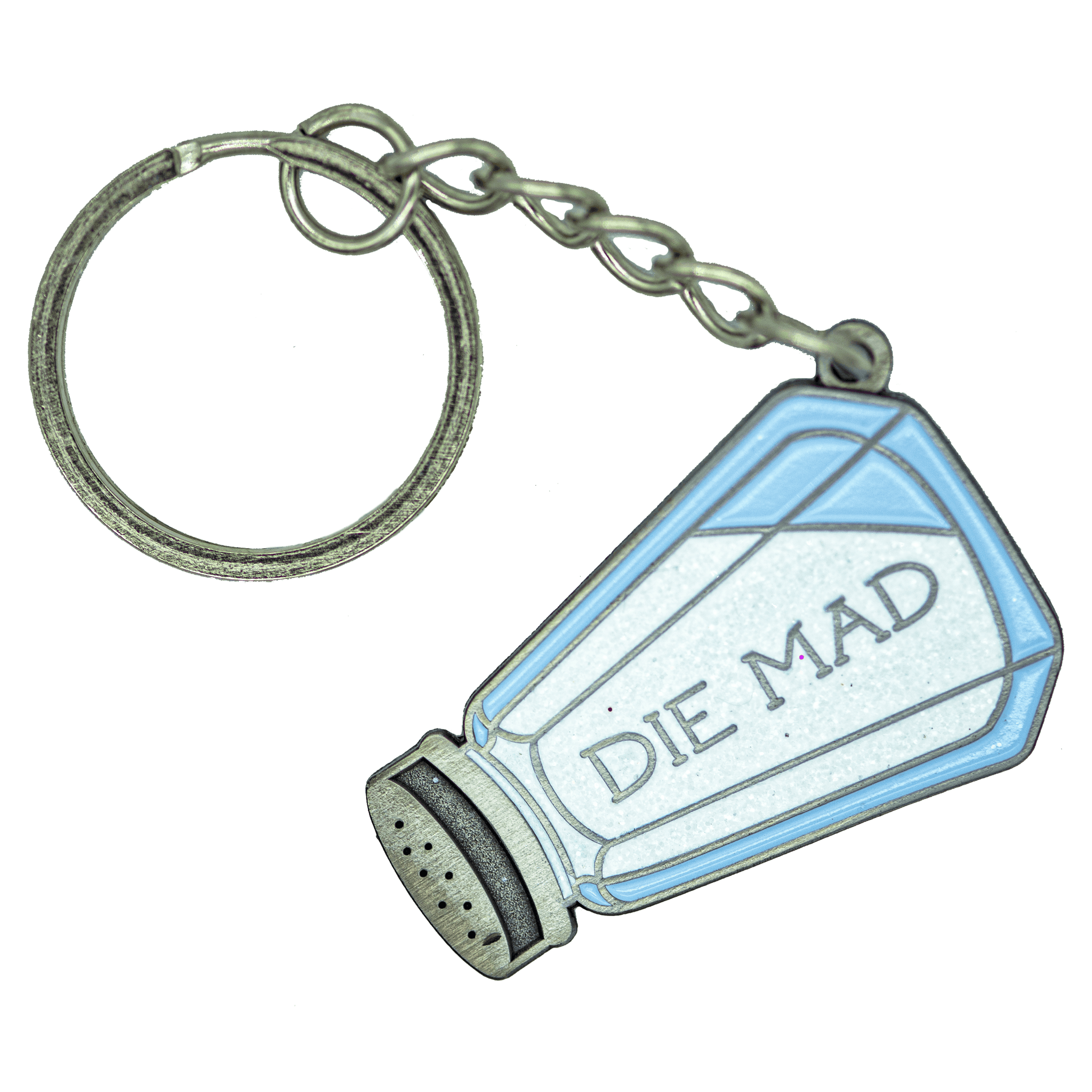 Die Mad Salt Shaker Enamel Keycharm