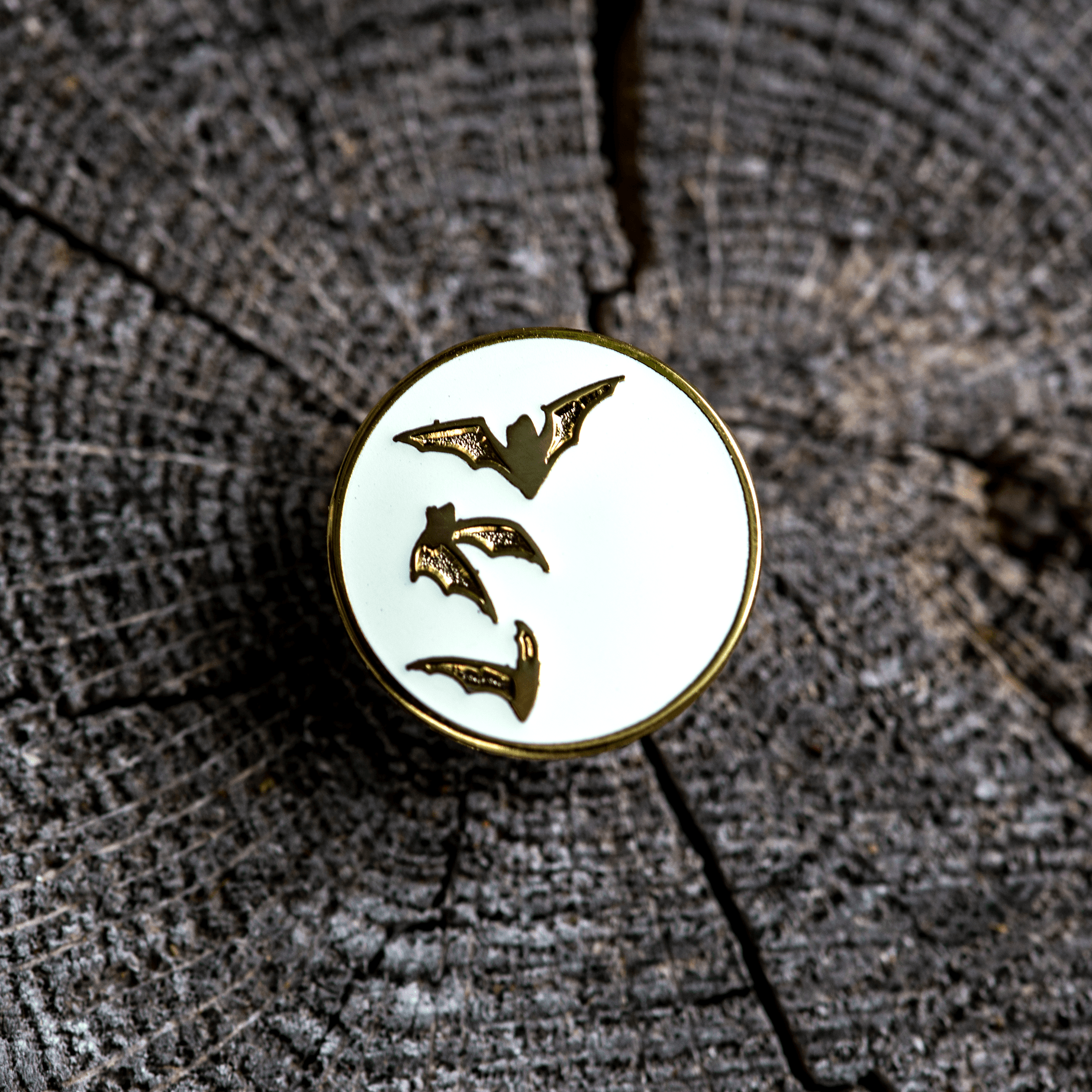 Whiteout Bat Moon | Gold Club Pin